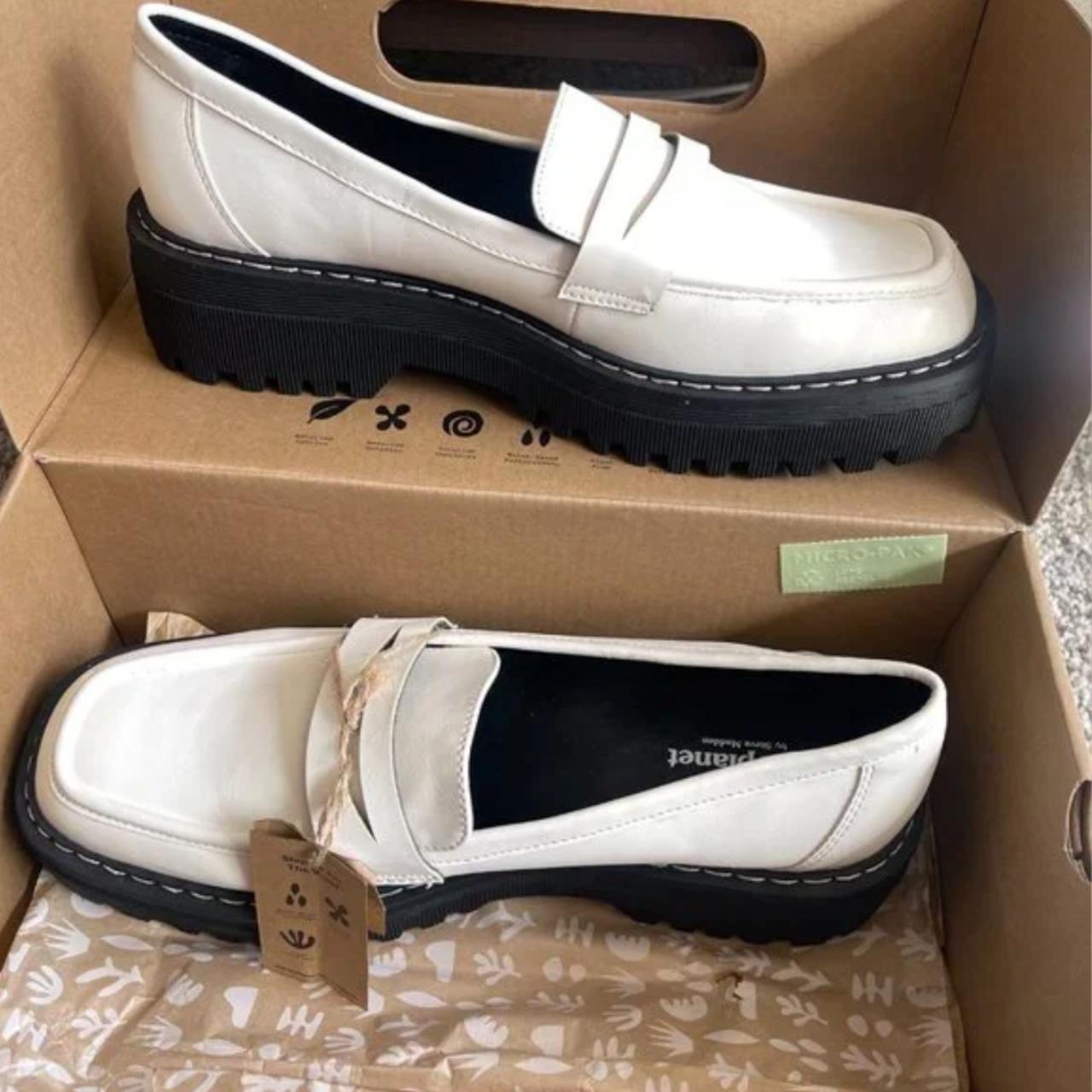 White Platform Loafer by Steve Madden Cool Planet... | Depop