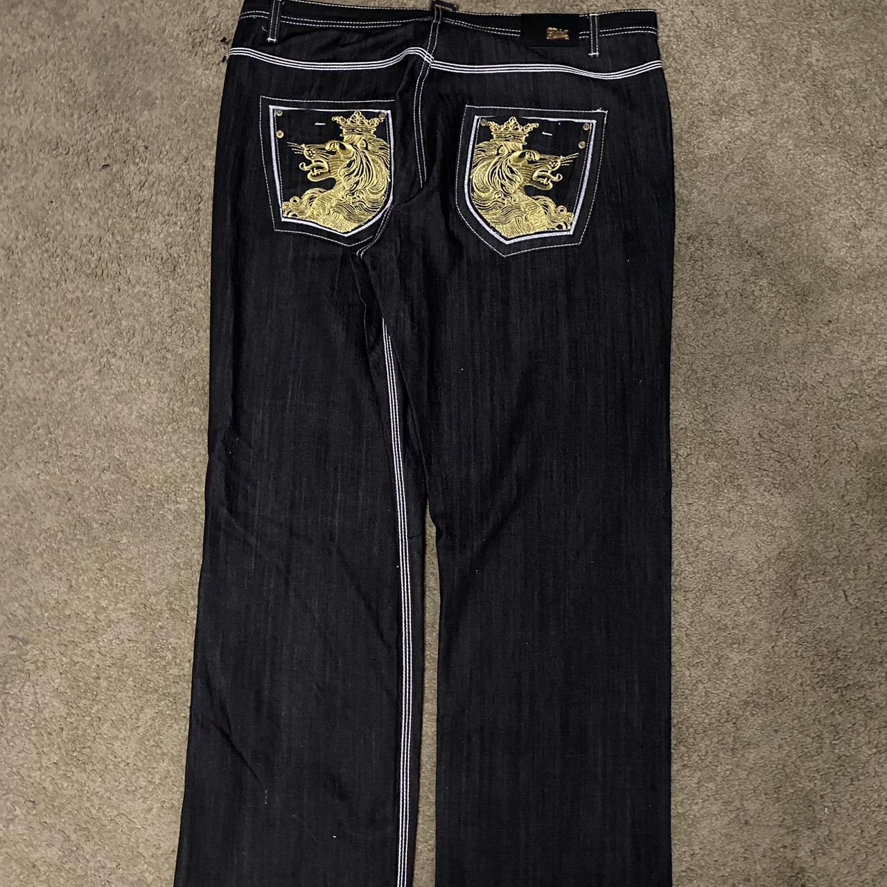 g unit baggy jeans cray embroidery on back... - Depop