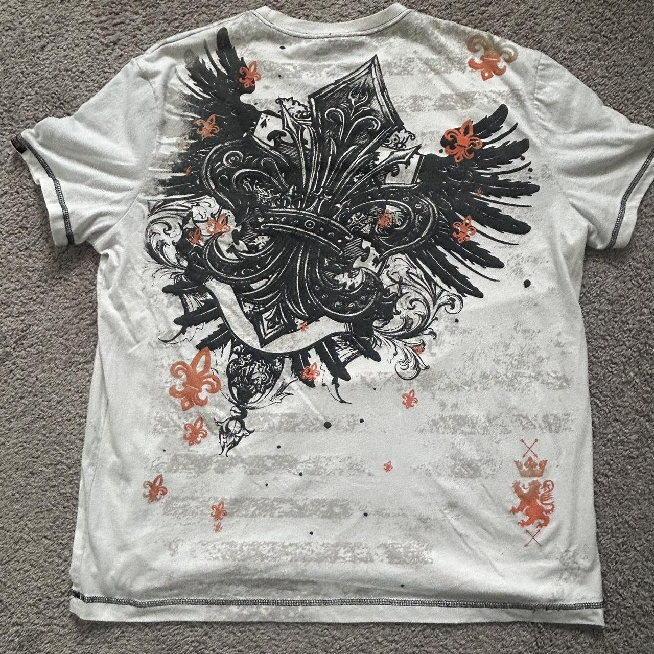 2000s MMA Elite white and black tee - Depop