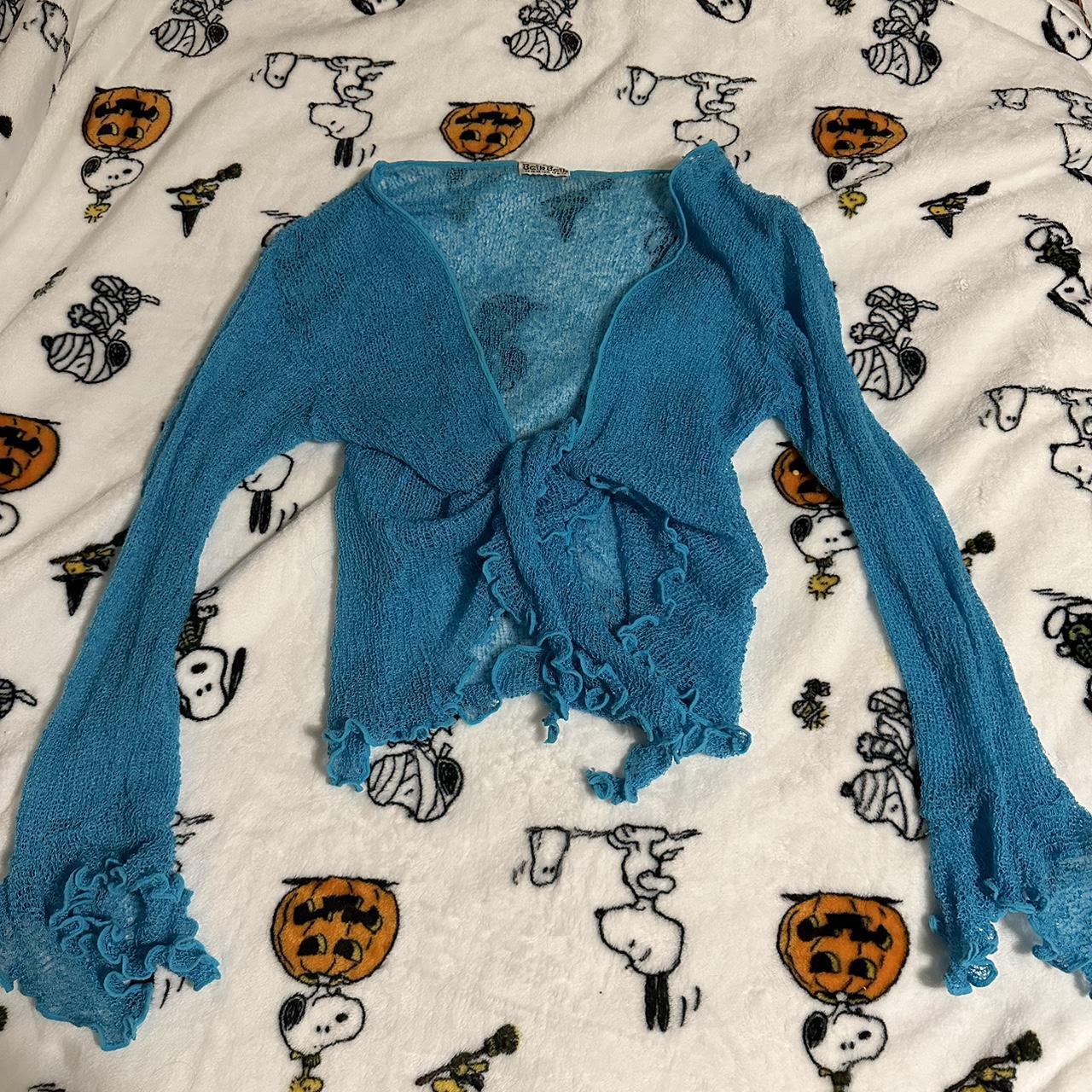 Blue tie up top :) Super cute but I never wear... - Depop