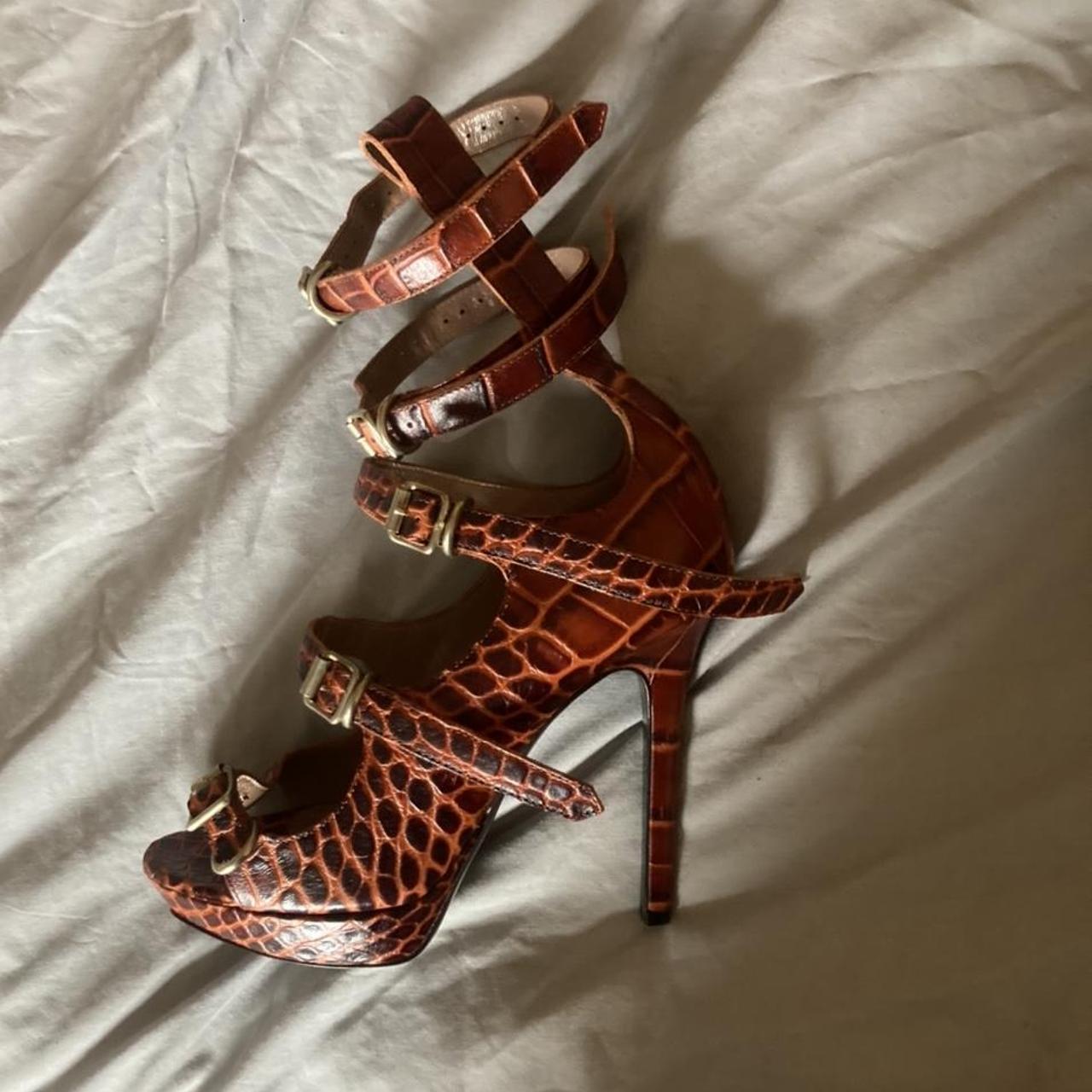 Vivienne Westwood gladiator snake print leather... - Depop