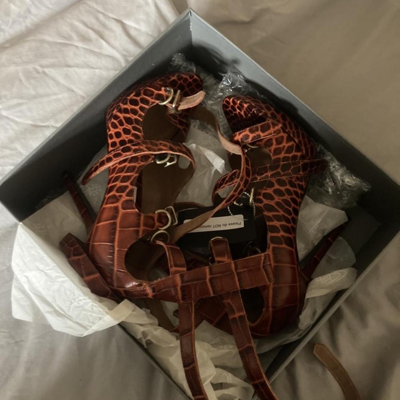 Vivienne Westwood gladiator snake print leather... - Depop