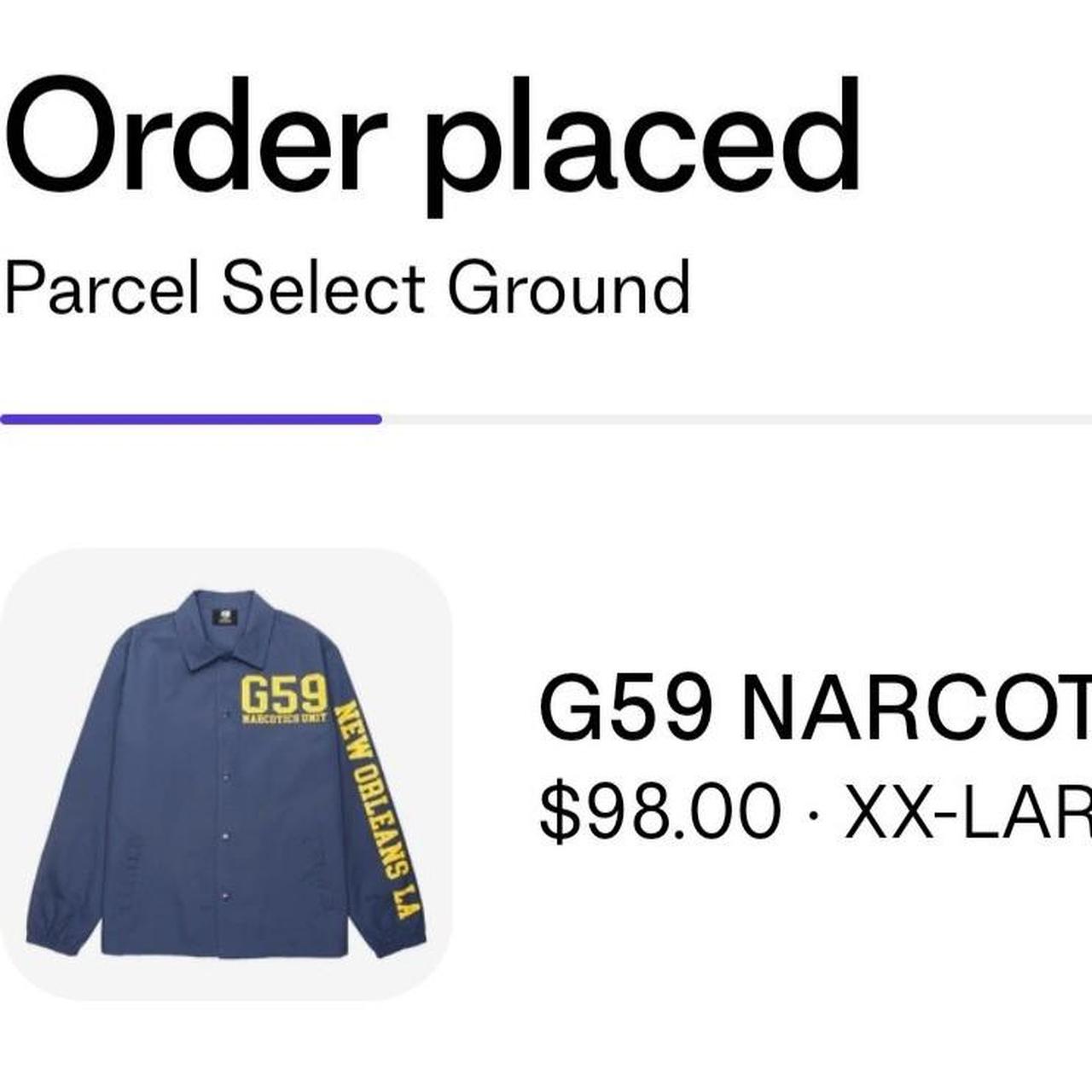 G59 Narcotics Jacket Size XXL Color- Blue I'm still... - Depop