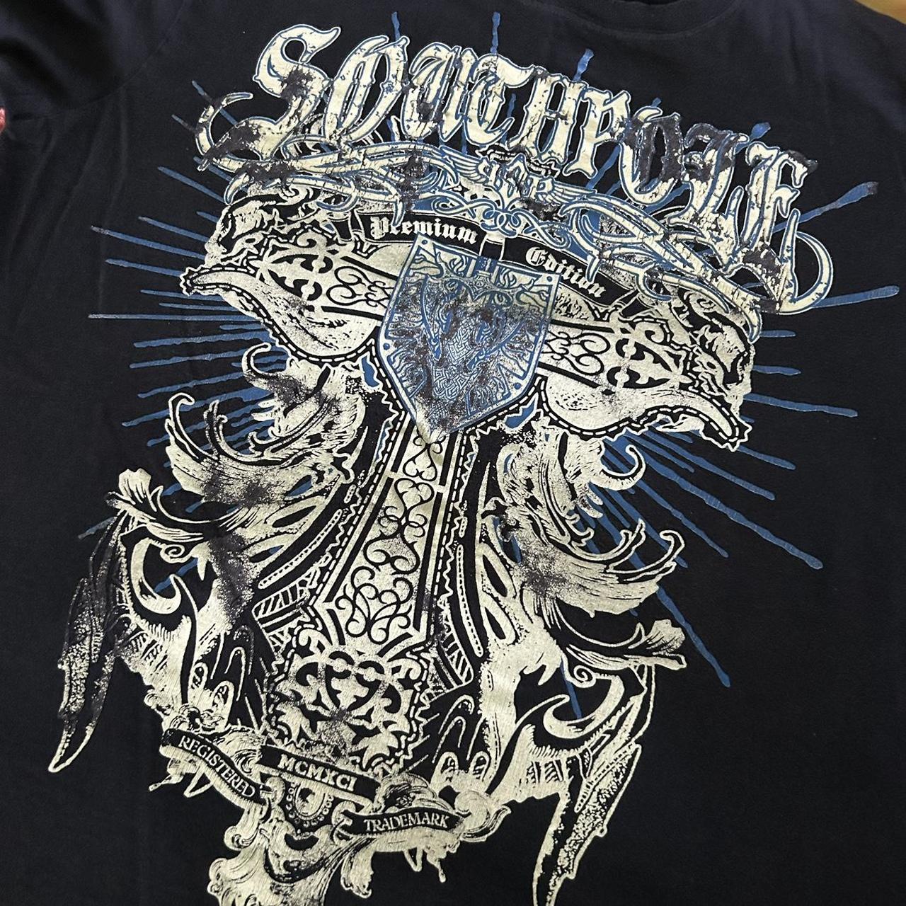 Early 2000s sick asf southpole shirt with a tribal... - Depop