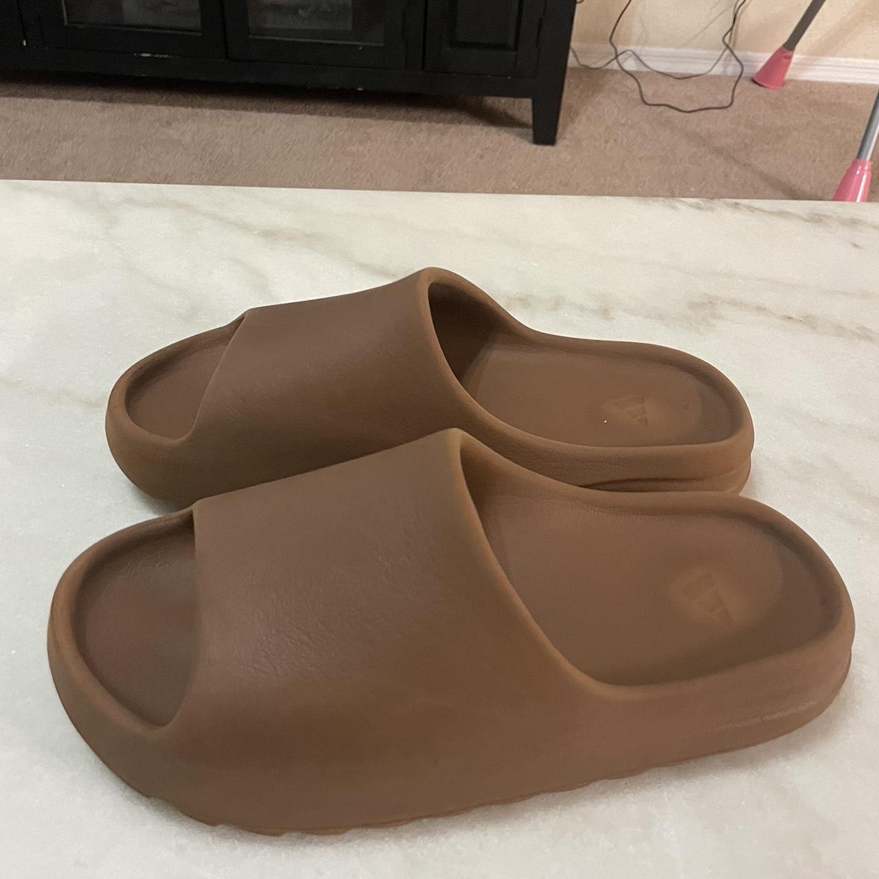 Orche brown yeezy slides size 10 good condition... - Depop