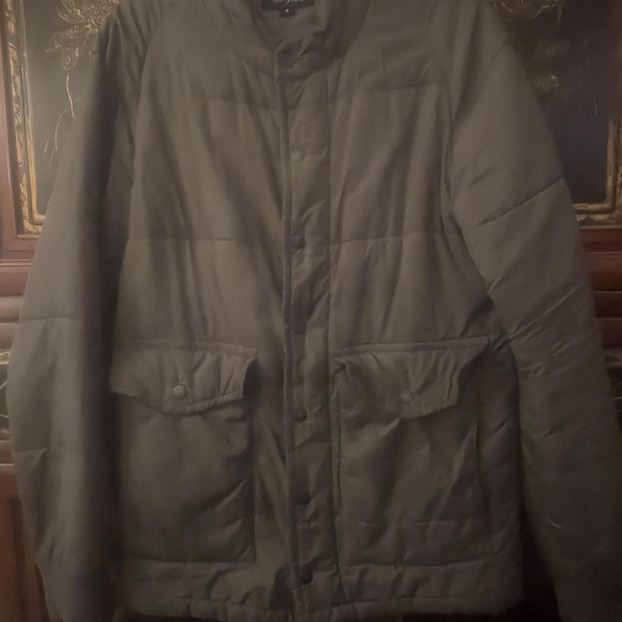 Brixton Men's Green and Khaki Jacket | Depop