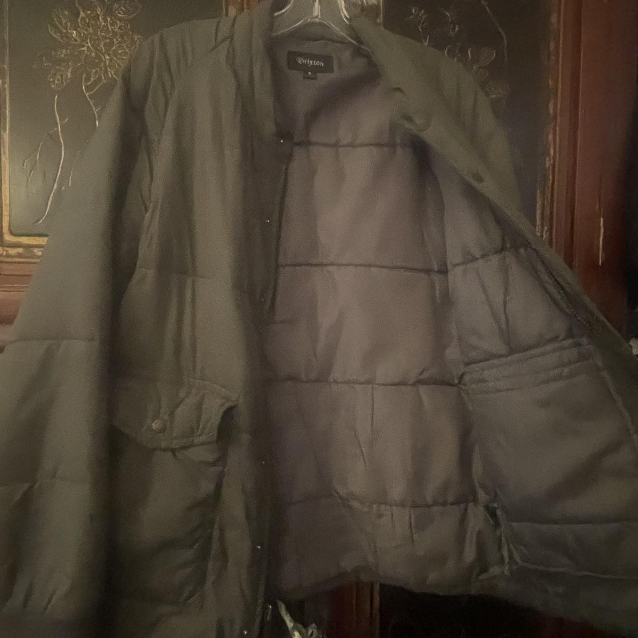 Brixton Men's Green and Khaki Jacket | Depop