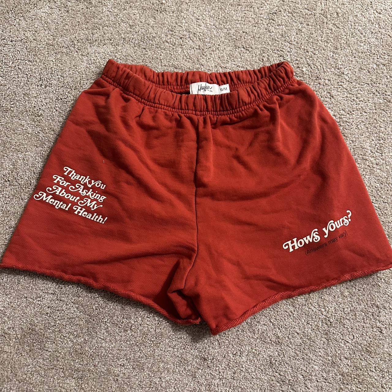 Mayfair group mental health red sweat shorts size... - Depop