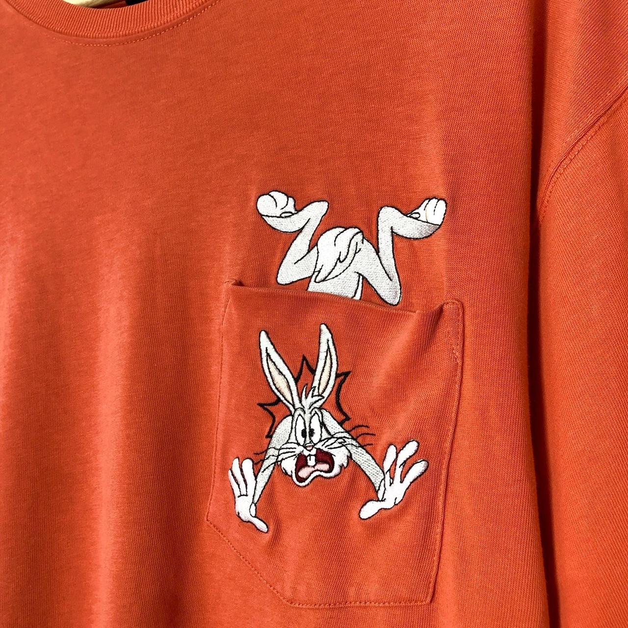Vintage WB Bugs Bunny orange large tee 90s Looney... - Depop