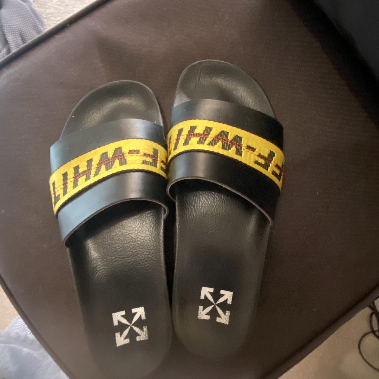Off-White sliders barely worn great quality 100%... - Depop