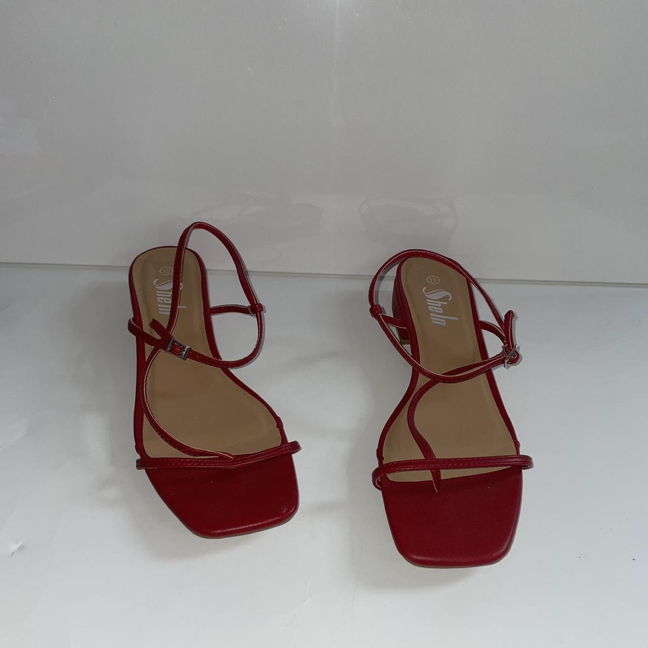 SHEIN Red Kitten Heels Sandals NWOT Never... - Depop