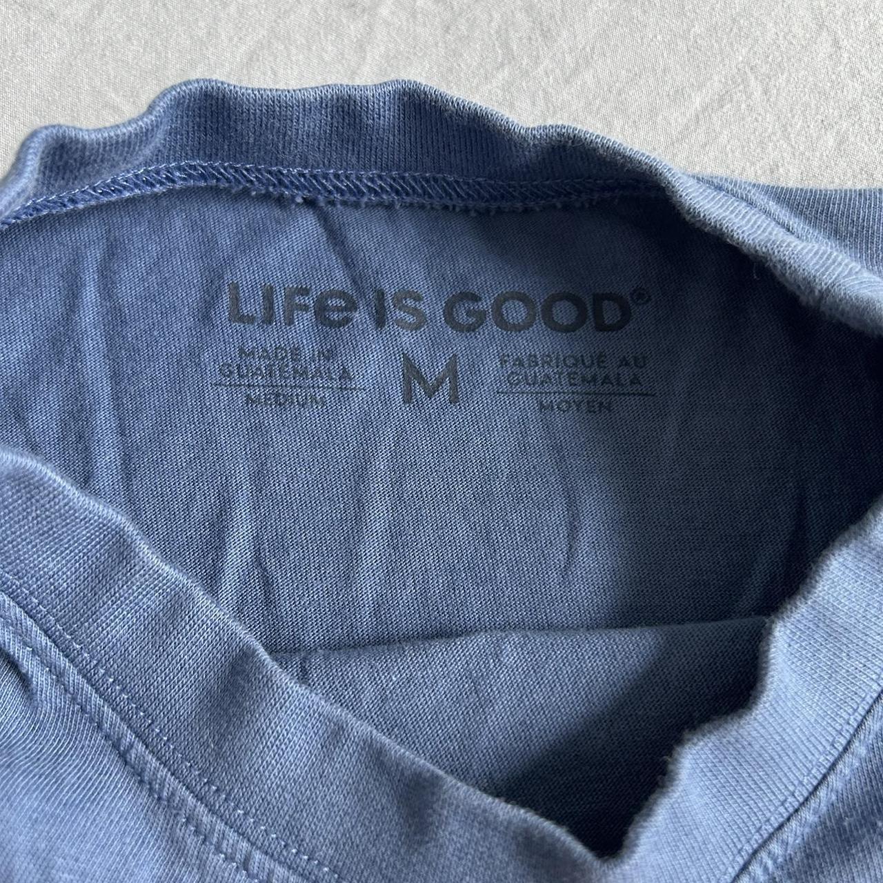 Life is Good Women's Blue T-shirt | Depop