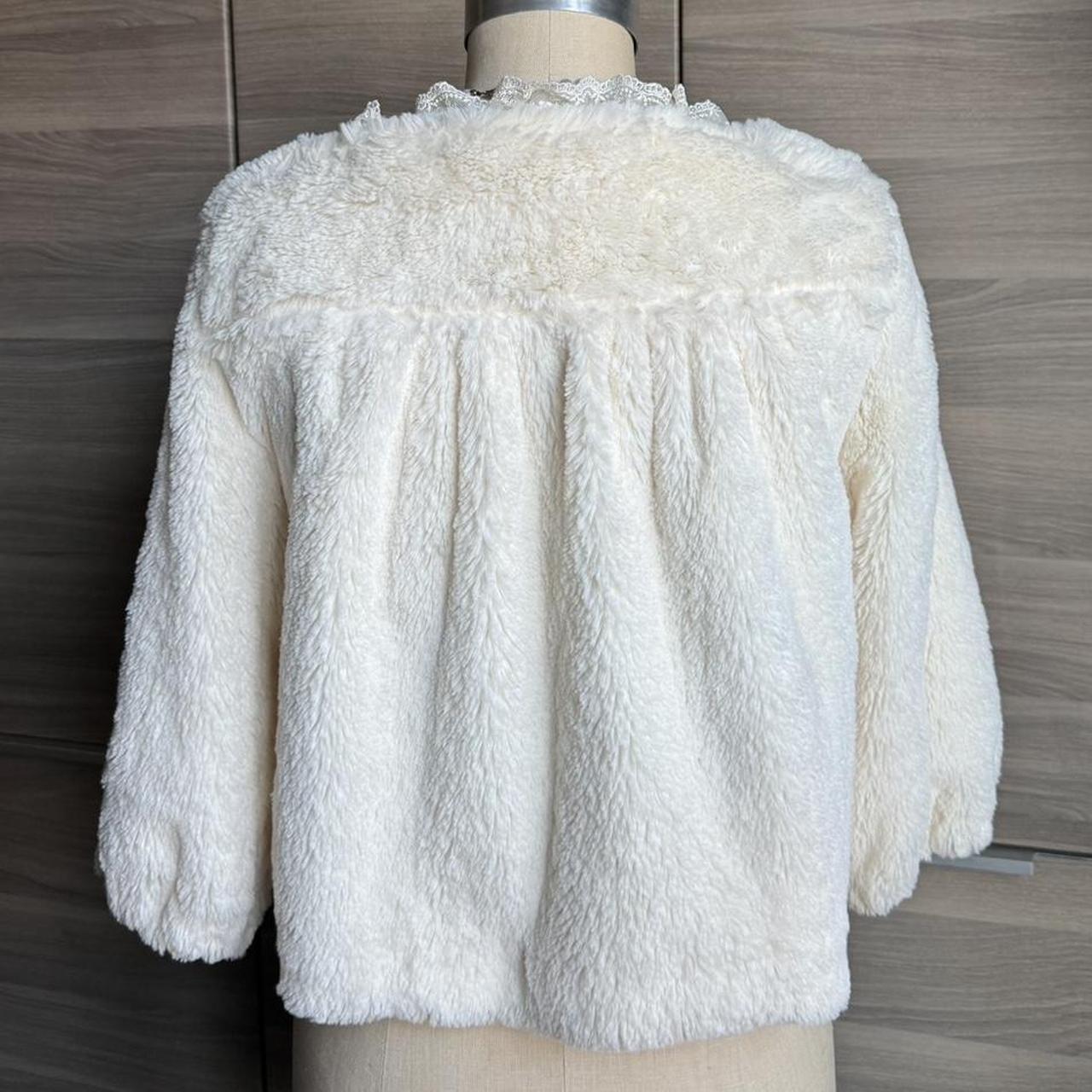 fluffy cream colored axes femme sweater/blouse! has... - Depop