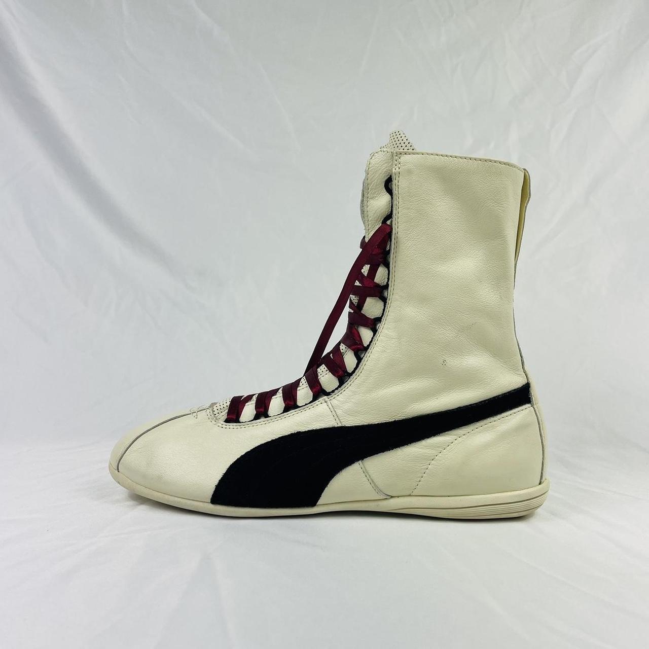 Vintage Puma boxing/wrestling boots Soft white... - Depop