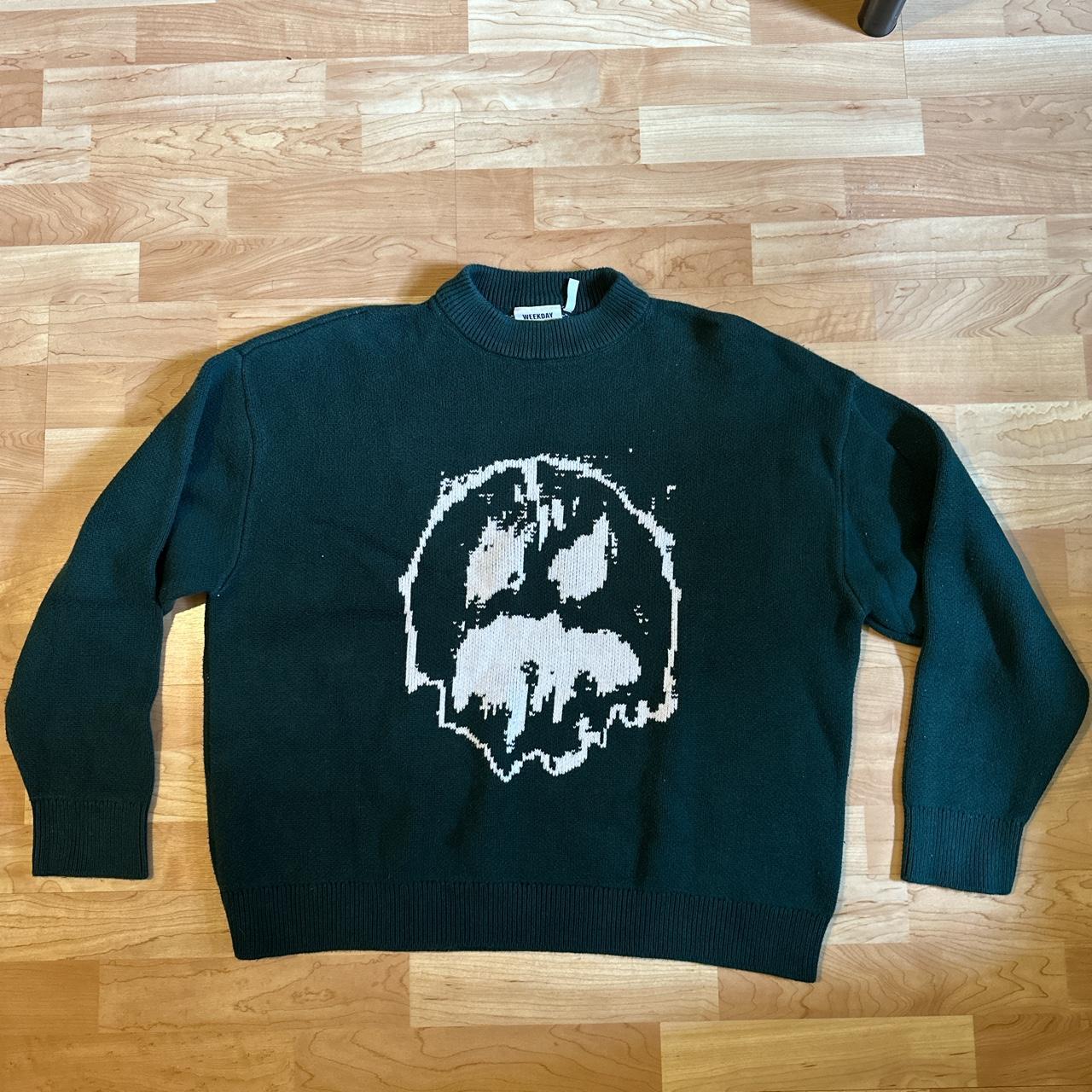 Green Weekday Knit Sweater. Fits Boxy and Cropped... - Depop