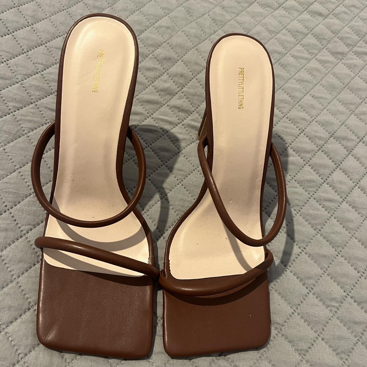Pretty little thing heels Brand new Size 6 Brown - Depop