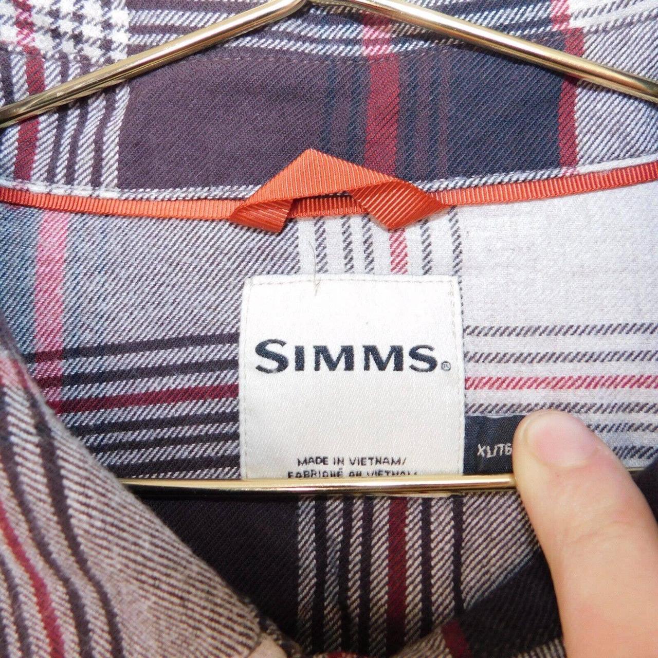 Simms Fishing Flannel Shirt Adult XL Plaid Button Up... - Depop
