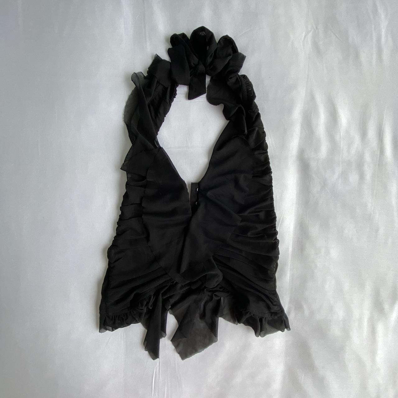 I AM GIA Black Mesh Halter Crop Top (open back, back... - Depop