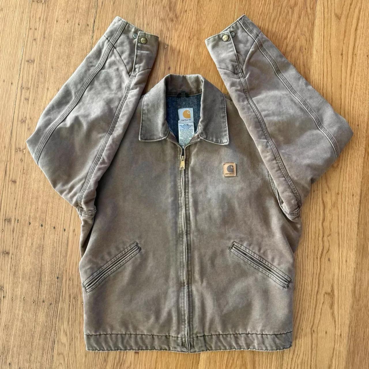 USA - J01 Brown Carhartt Detroit Jacket 42 Medium - Depop