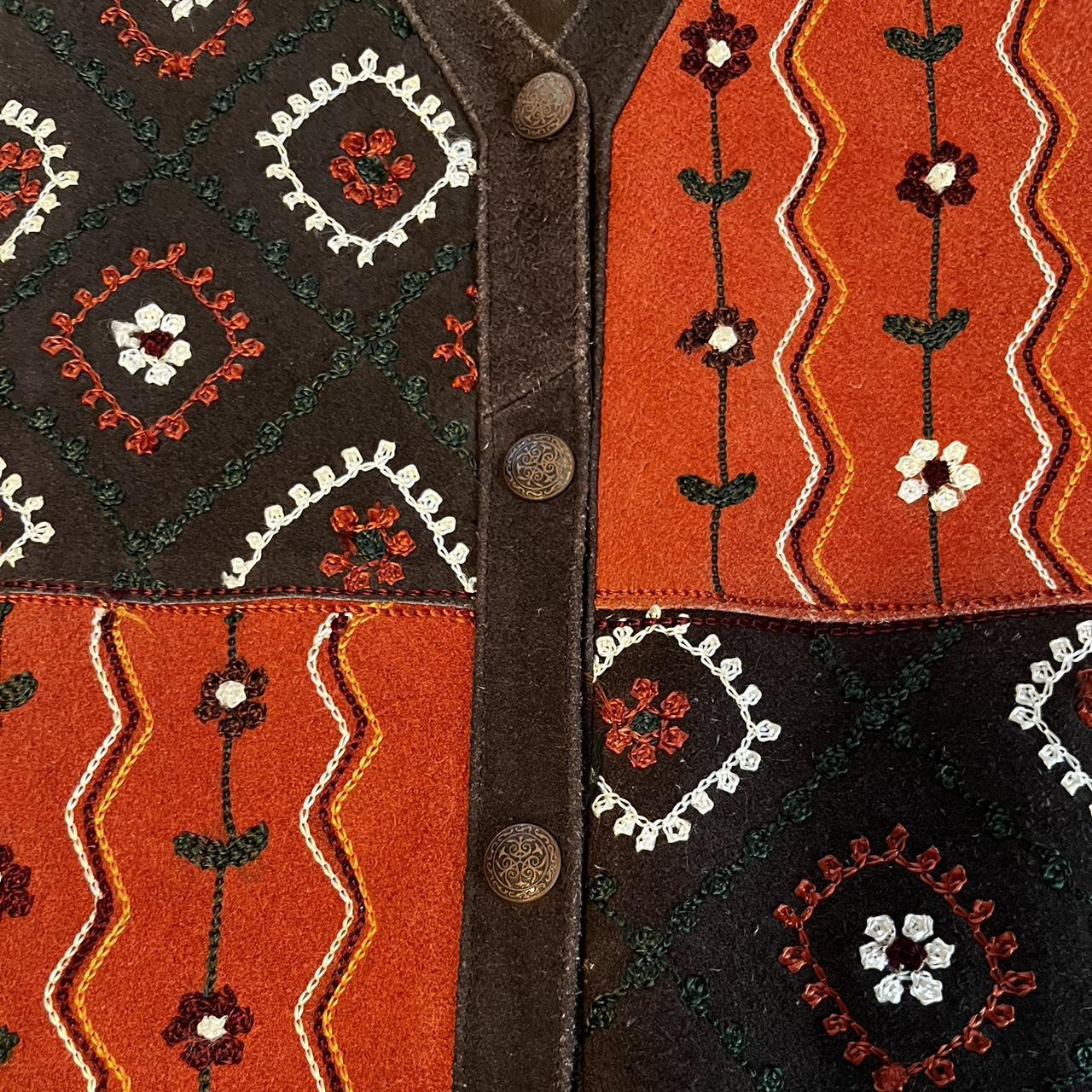 Agapo Collection Vintage Leather Embroidered... - Depop