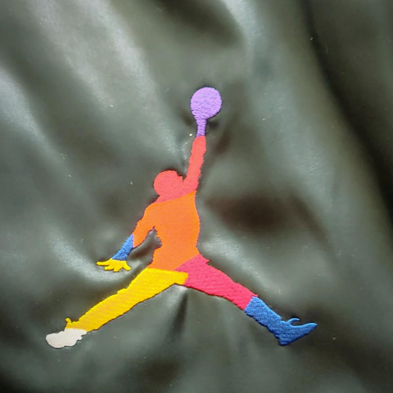 Nike Air Jordan DNA Satin Bomber – Bleu Brodé 1991... | Depop