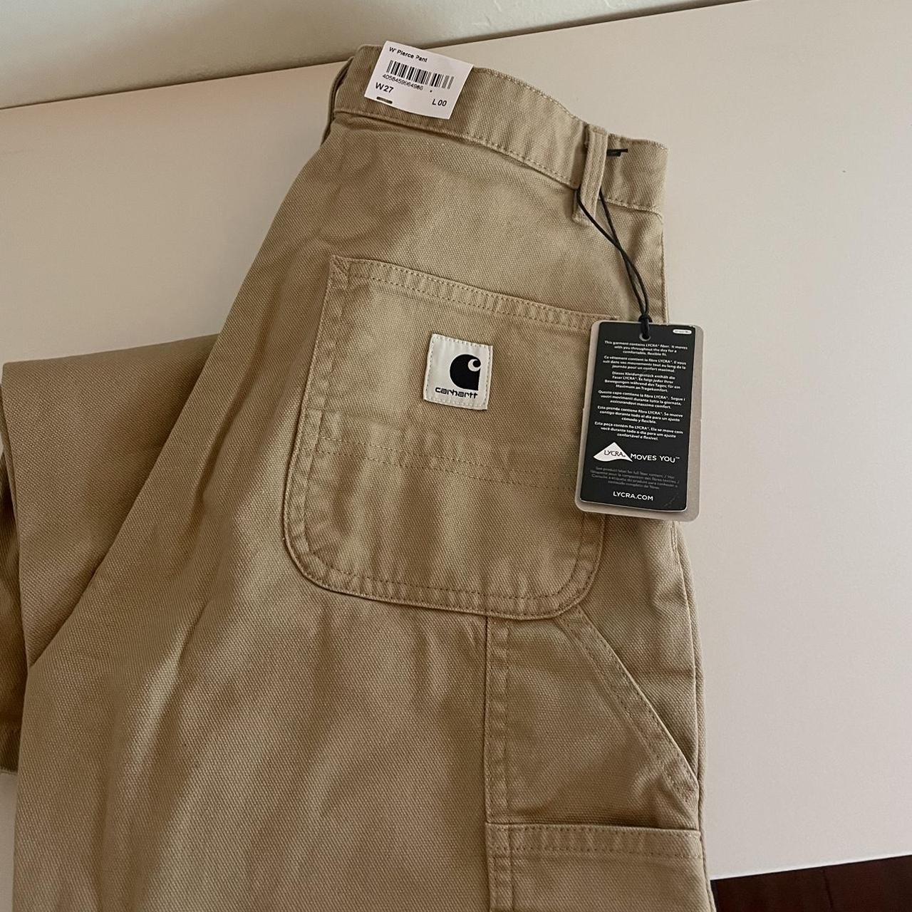 carhatt work in progress wip tan pierce pants women... - Depop