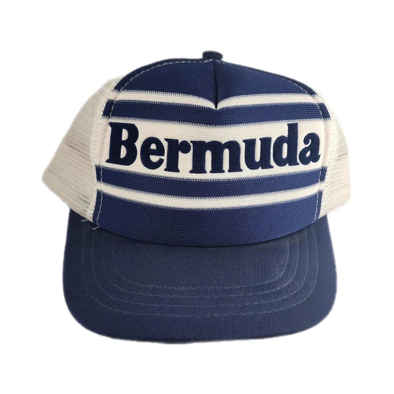 Vintage Bermuda Trucker Hat Blue and... - Depop