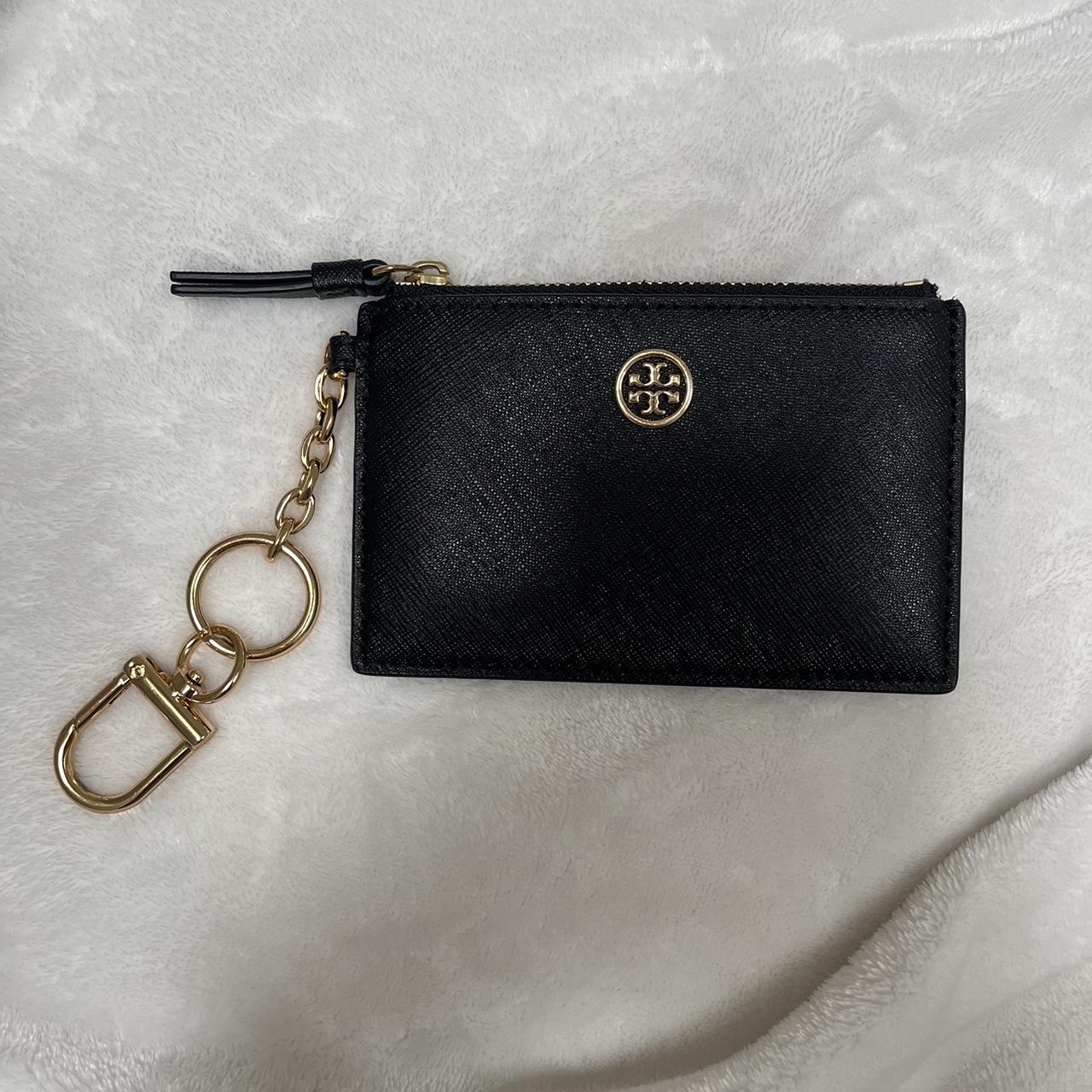 Tory Burch black zip card holder/keychain coin purse - Depop