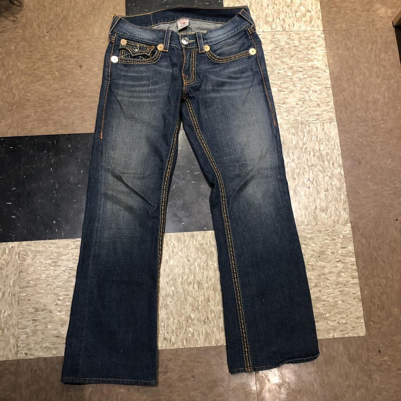 Veryyyy old gold triple stitch trueys 😩super bootcut... - Depop