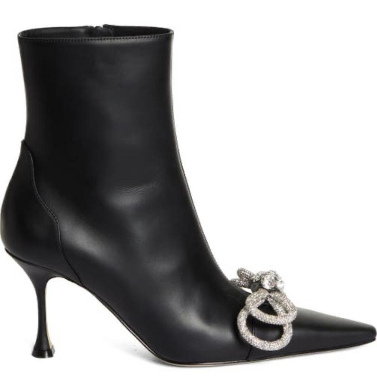 Mach & Mach Crystal Embellished Double Bow Bootie... - Depop