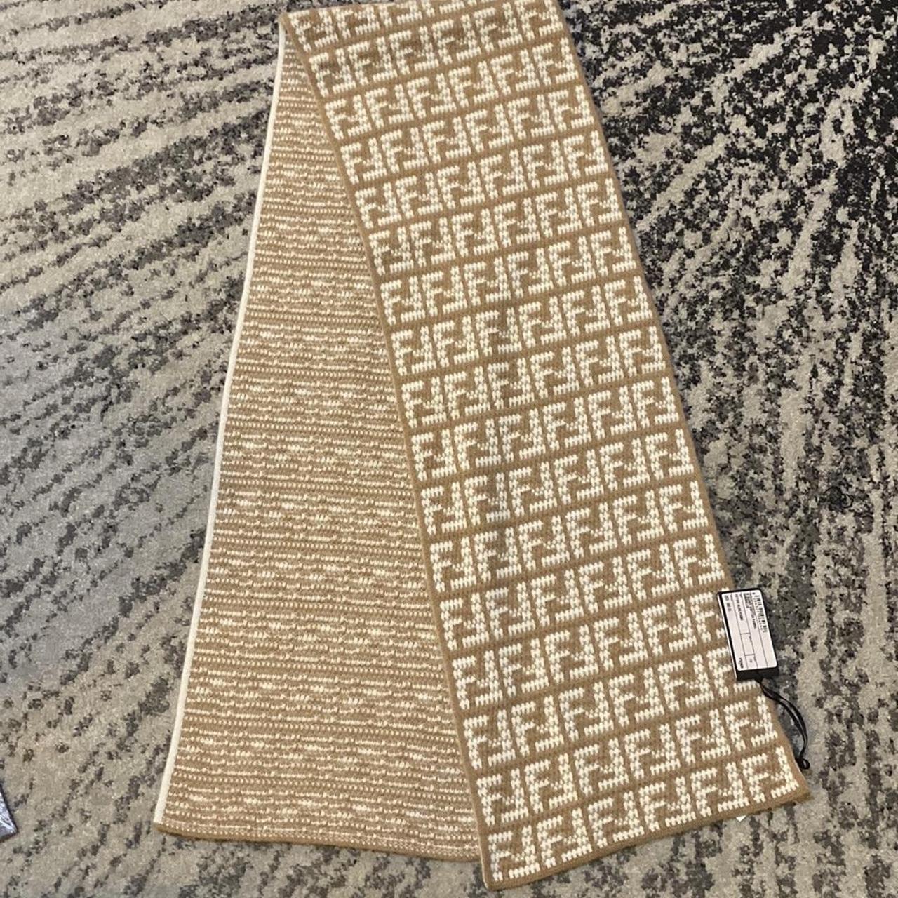 Fendi FF Knitted 100% Cashmere Scarf - Depop