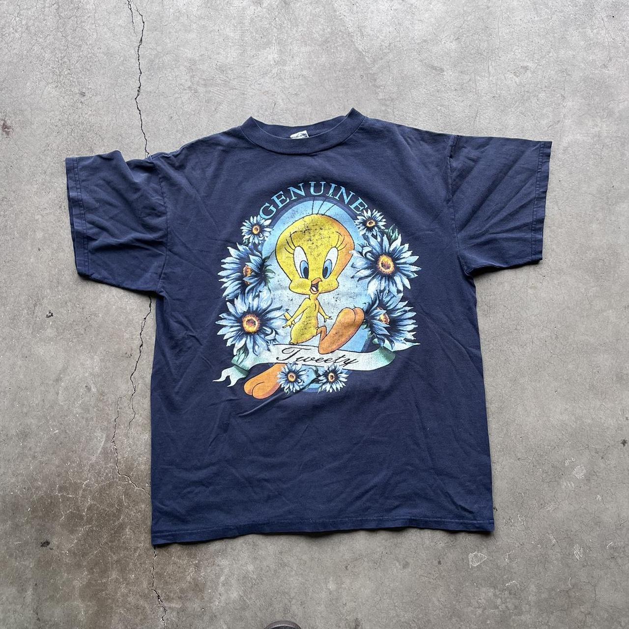 Vintage Tweety Tee no size tag fits a... - Depop