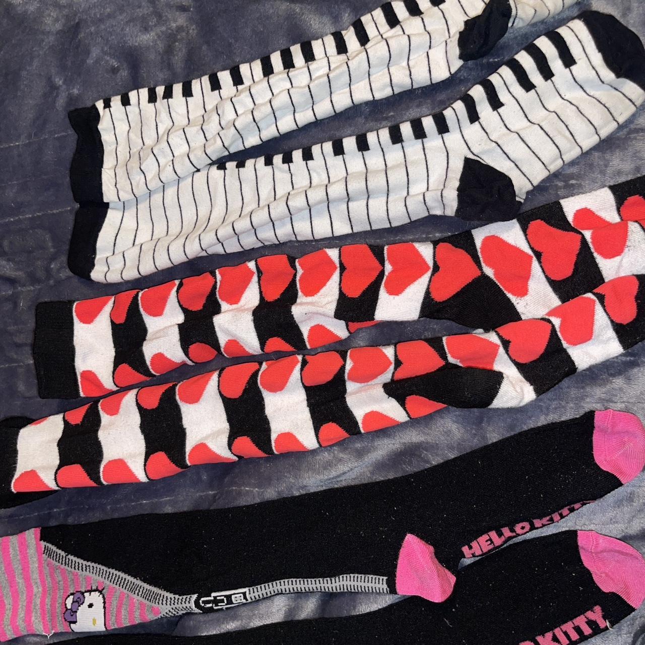 Hello Kitty socks #HelloKitty #Socks#Piano socks... - Depop