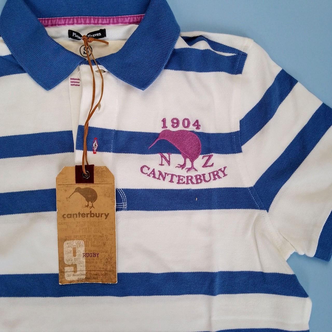 Canterbury Men's White and Blue Polo-shirts | Depop