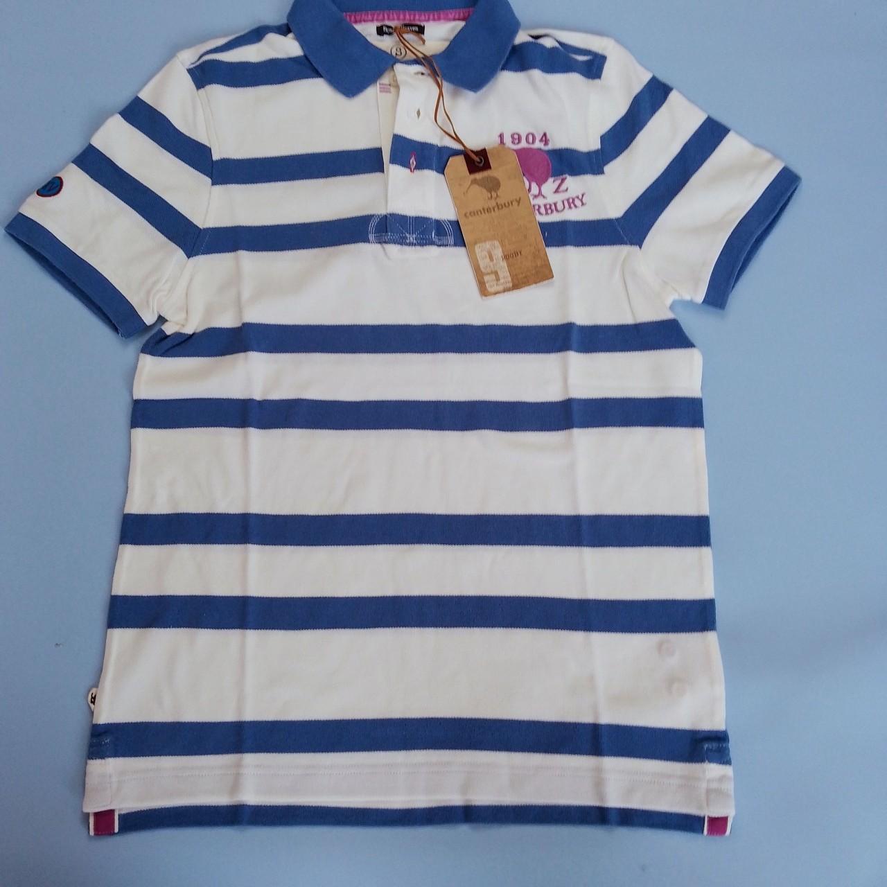Canterbury Men's White and Blue Polo-shirts | Depop