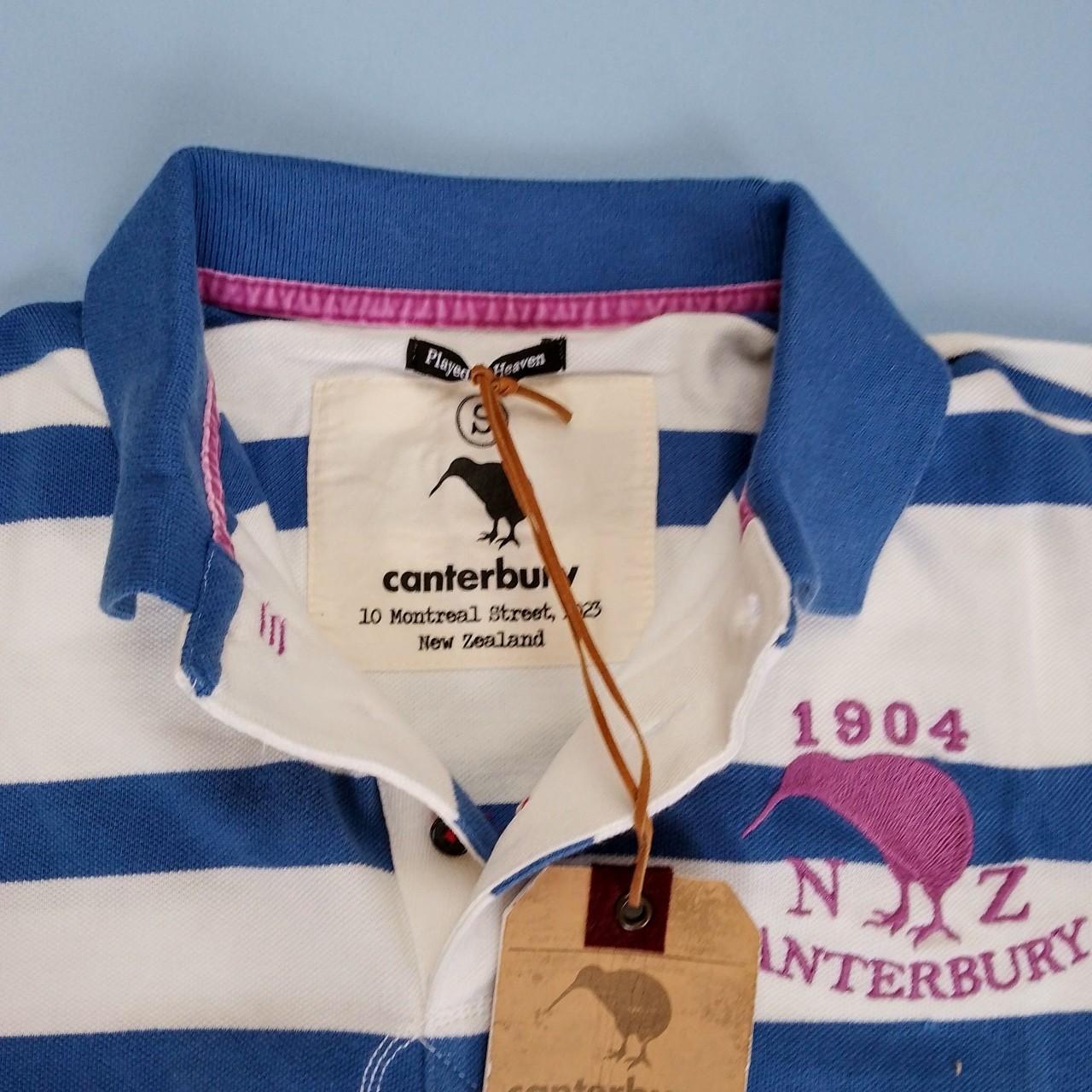 Canterbury Men's White and Blue Polo-shirts | Depop