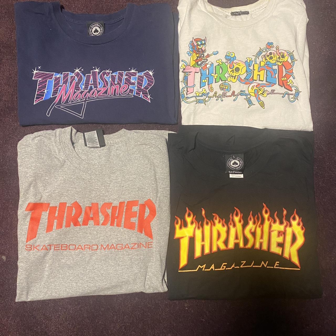 ‼️LOT‼️ 4 thrasher tees. All but the white one are... - Depop
