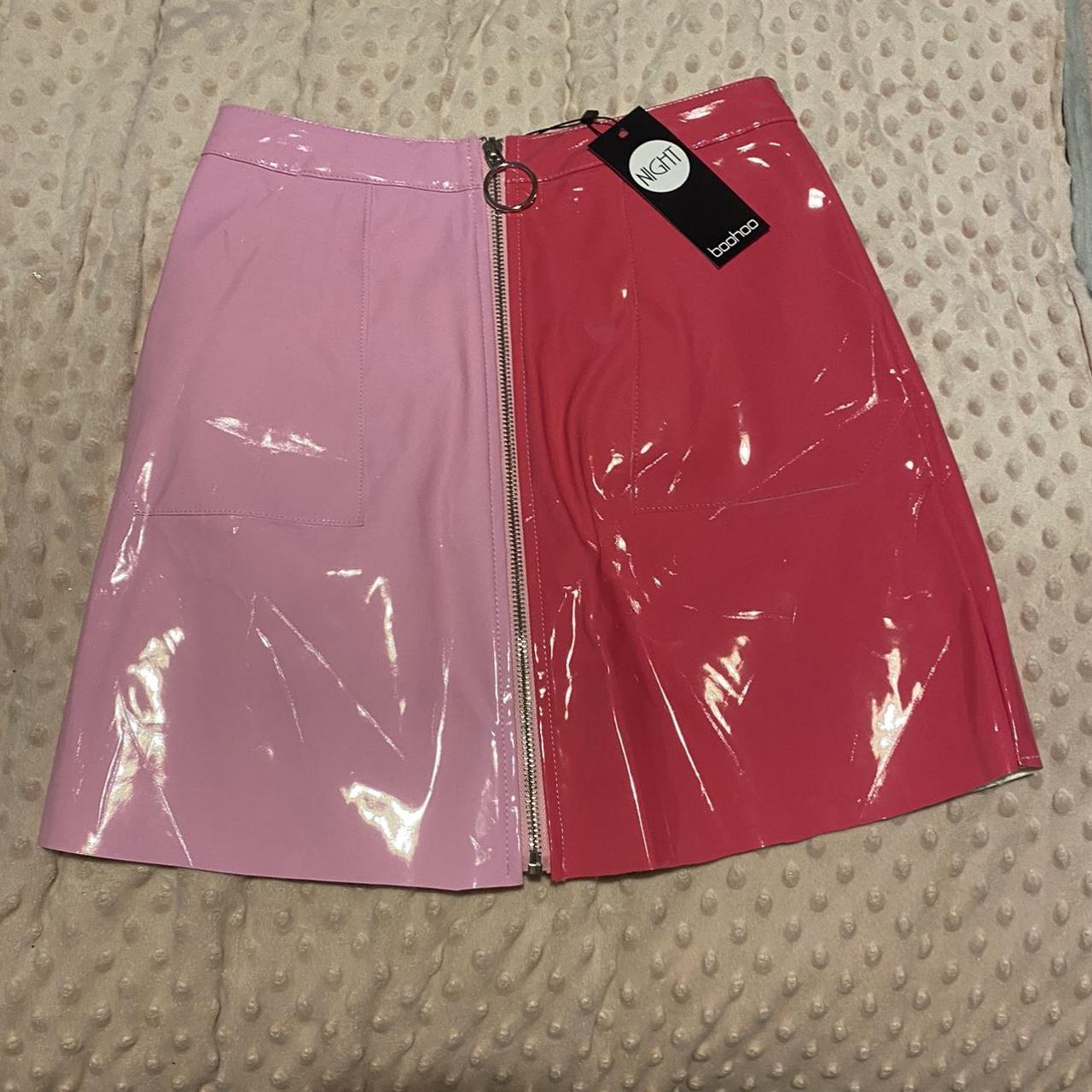 Barbie Pink plastic style going out skirt - Depop