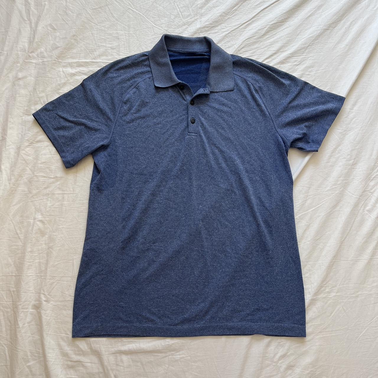 Lululemon blue polo shirt Men’s... - Depop