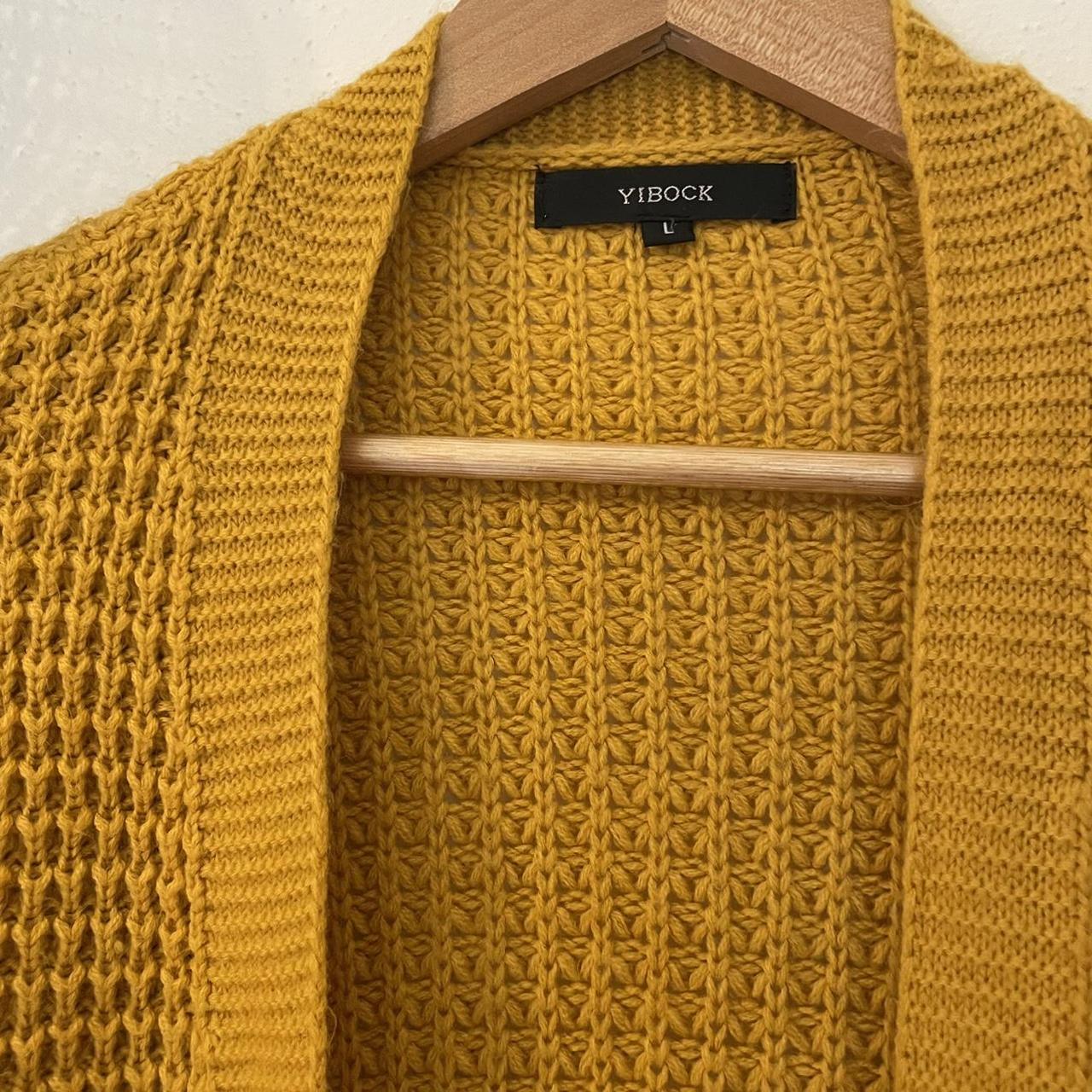 Oversized mustard colored cardigan! Size large but... - Depop