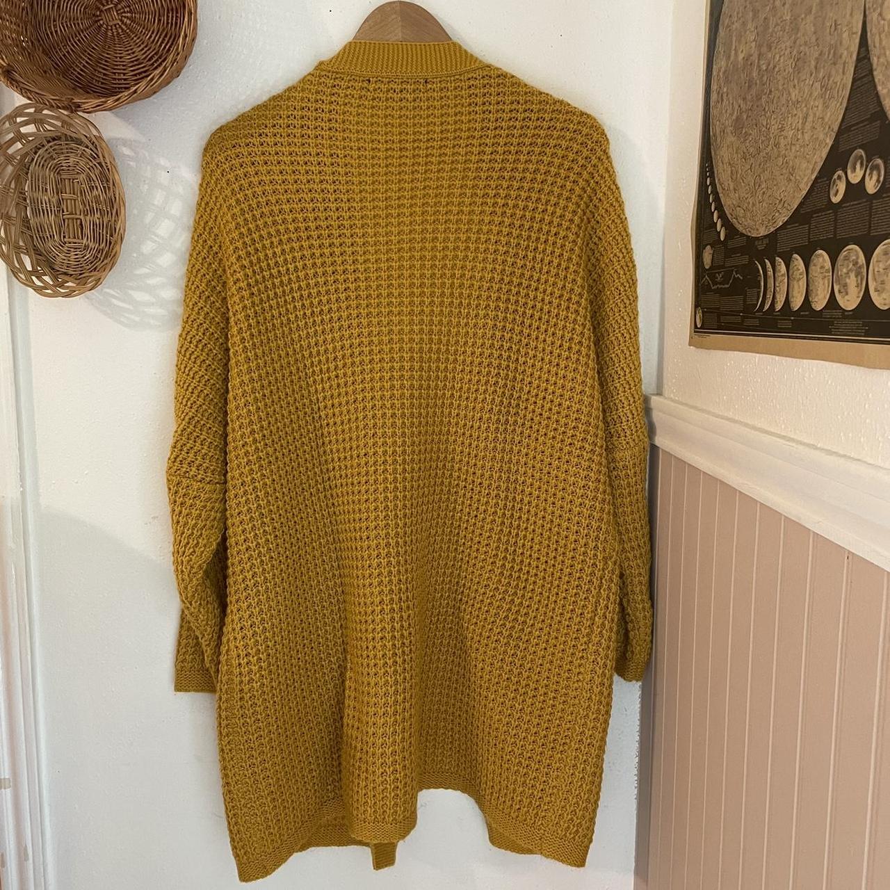 Oversized mustard colored cardigan! Size large but... - Depop