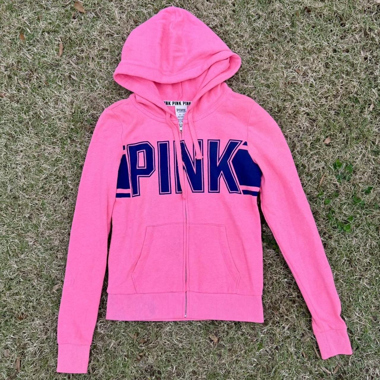 Victoria’s Secret PINK Tie Dye Pink/Blue Jacket Size... - Depop