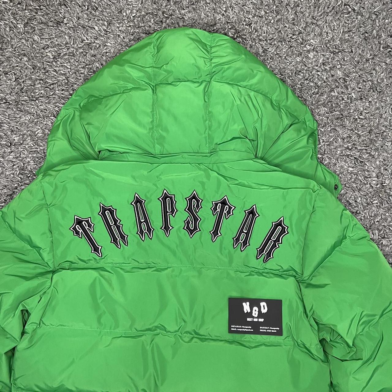 Trapstar Men's Green and Black Coat | Depop