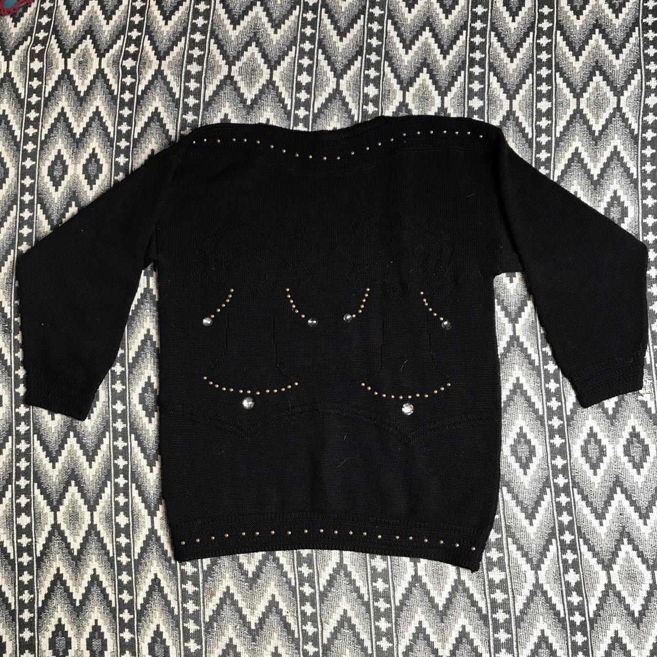 Black and gold vintage winter jumper, perfect for... - Depop