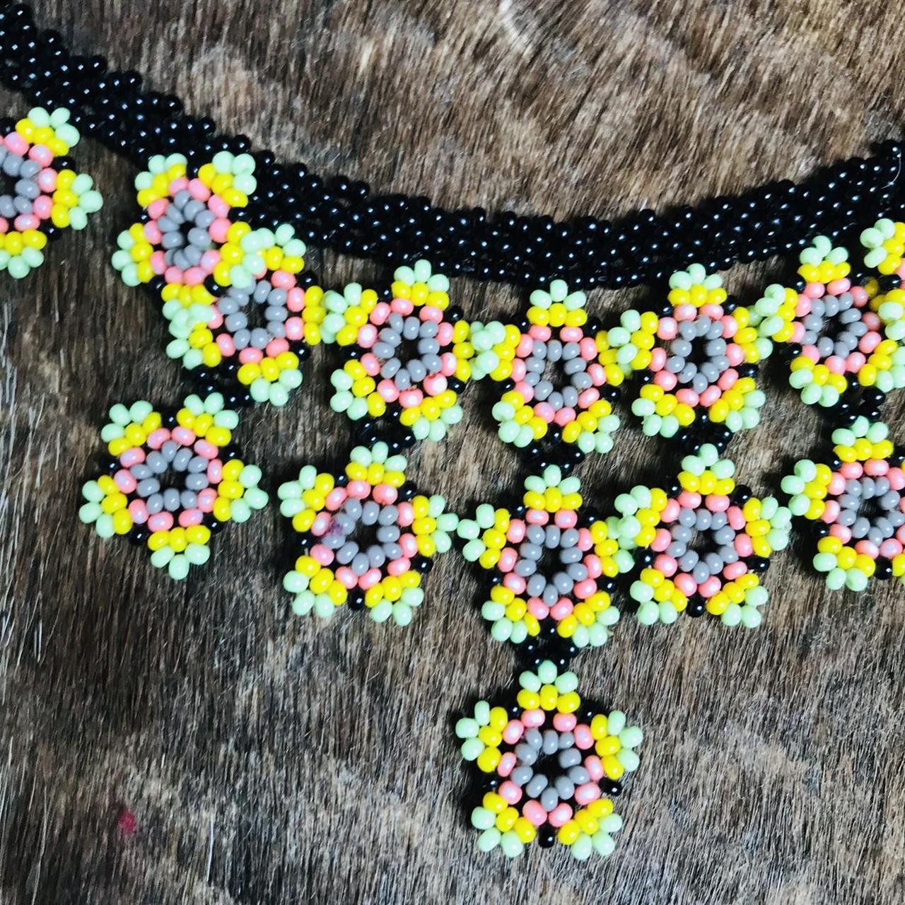 A beautiful bead work collar necklace from South... - Depop