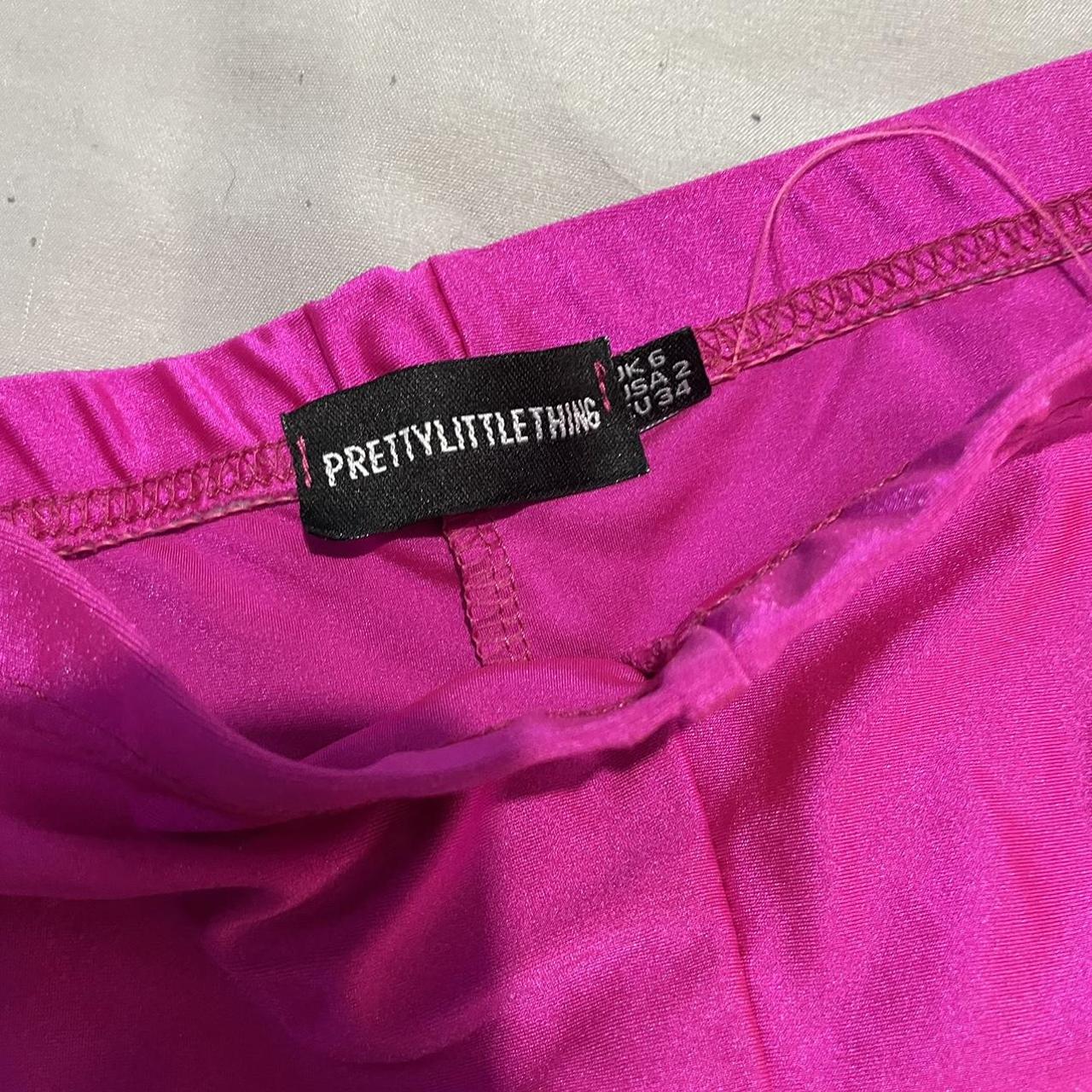 PLT neon pink shiny cycling shorts In perfect... - Depop
