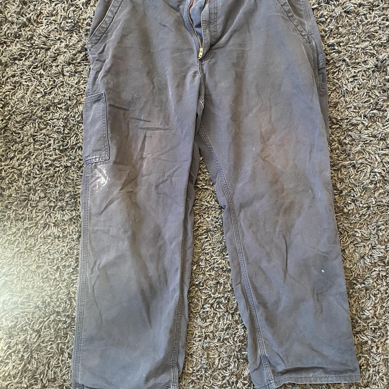 Navy blue Carhartt work pants. Worn in perfectly. - Depop