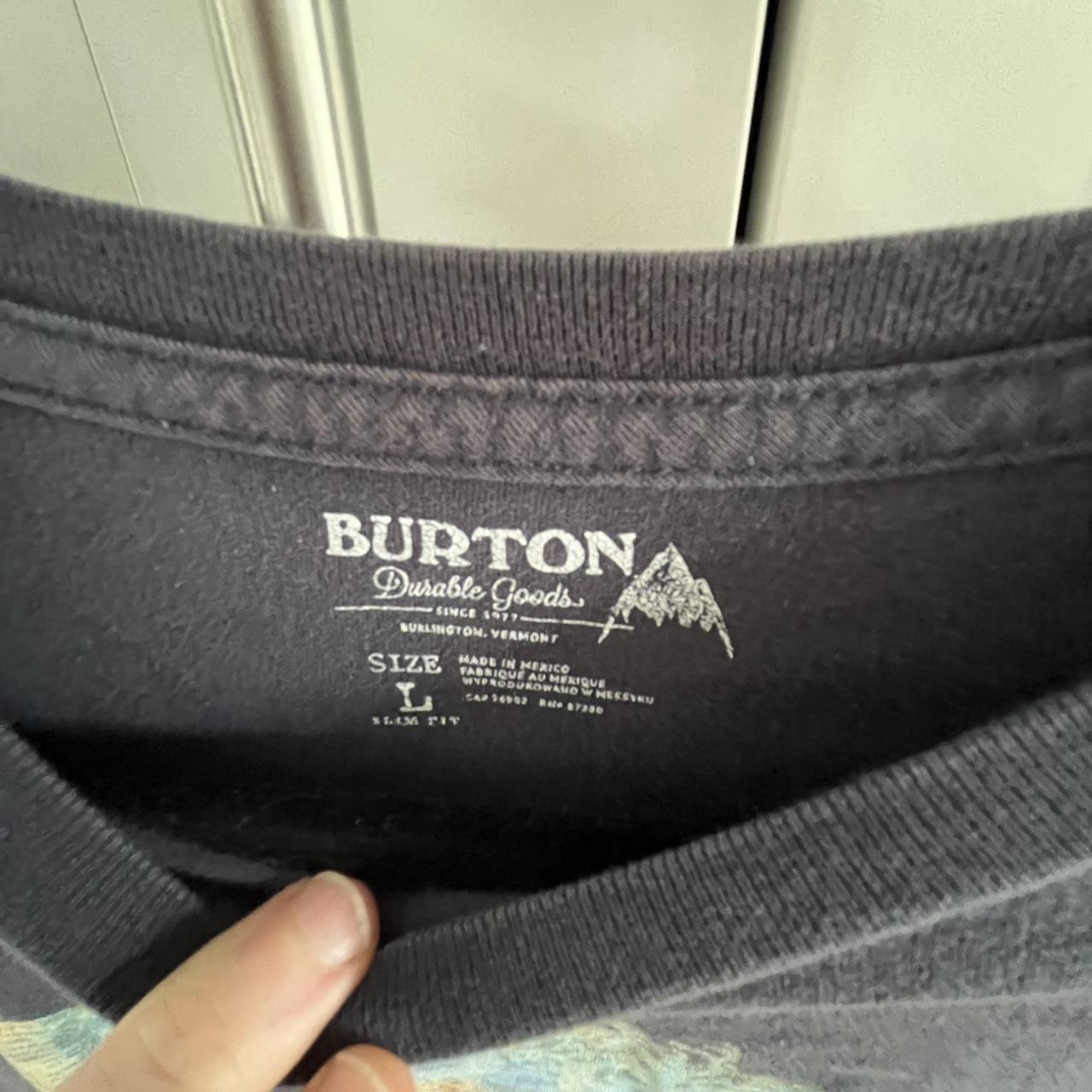 Burton black and blue fish graphic tee #skater... | Depop