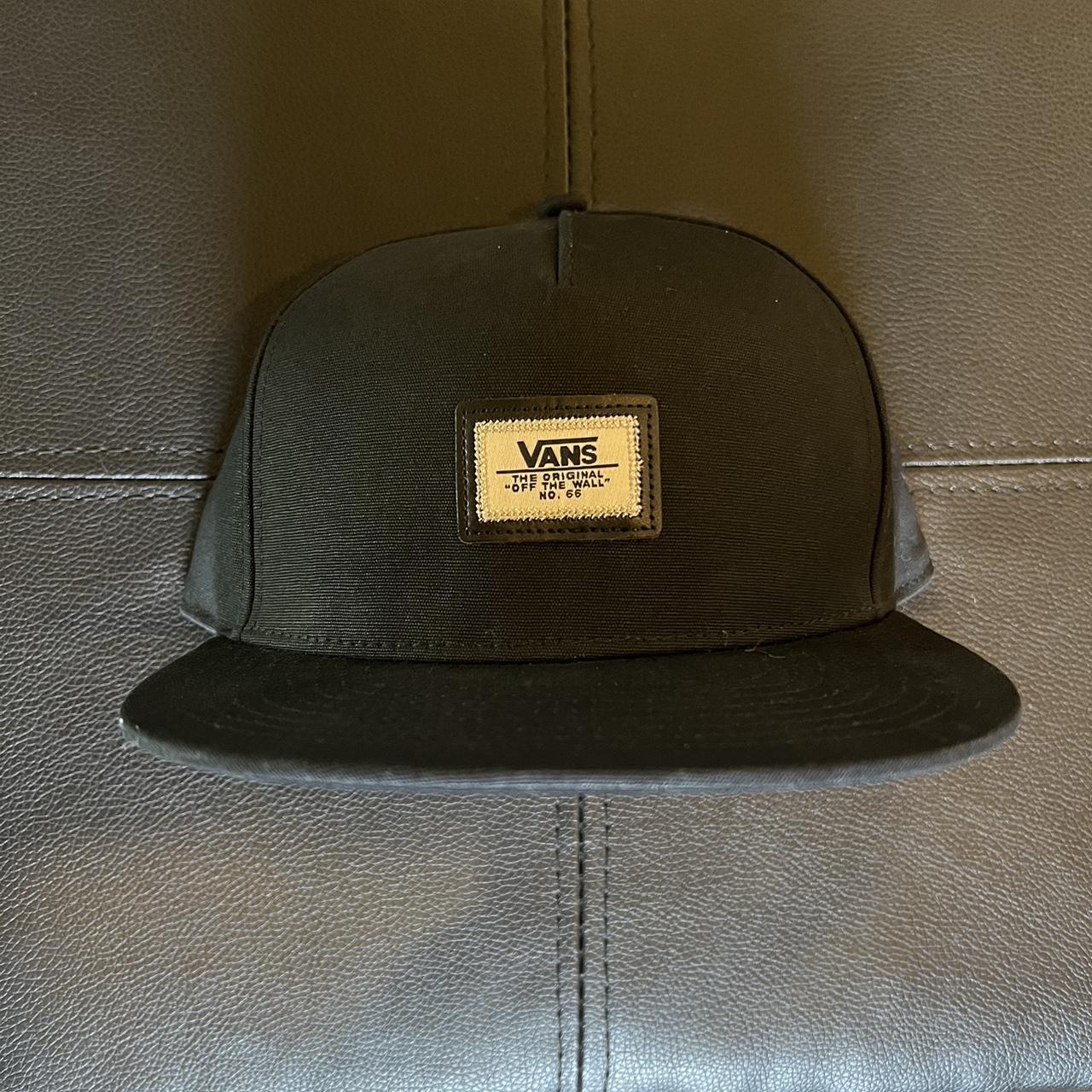 BLACK VANS HAT Never worn, Black simplistic vans... - Depop