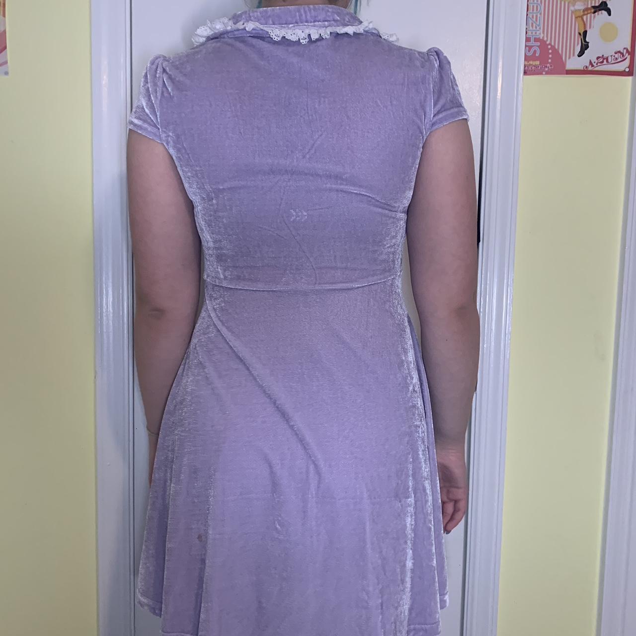 Killstar Women's Purple and White Dress | Depop